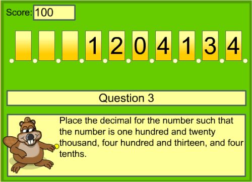 Interactive Decimal Game For Kids - Click The Decimal Point