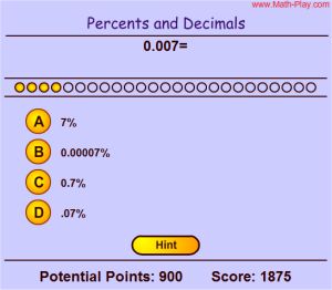 Online Percentage Games For Kids